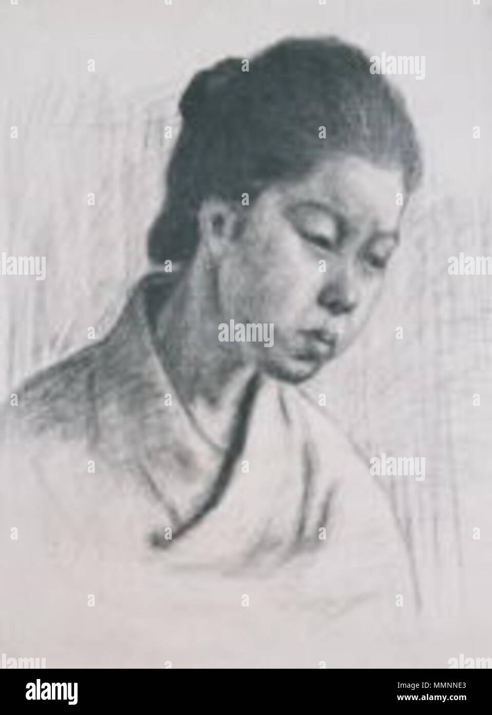 . English: Female Portrait, by Aoki Shigeru, Nakano Museum of Art, Nara ...