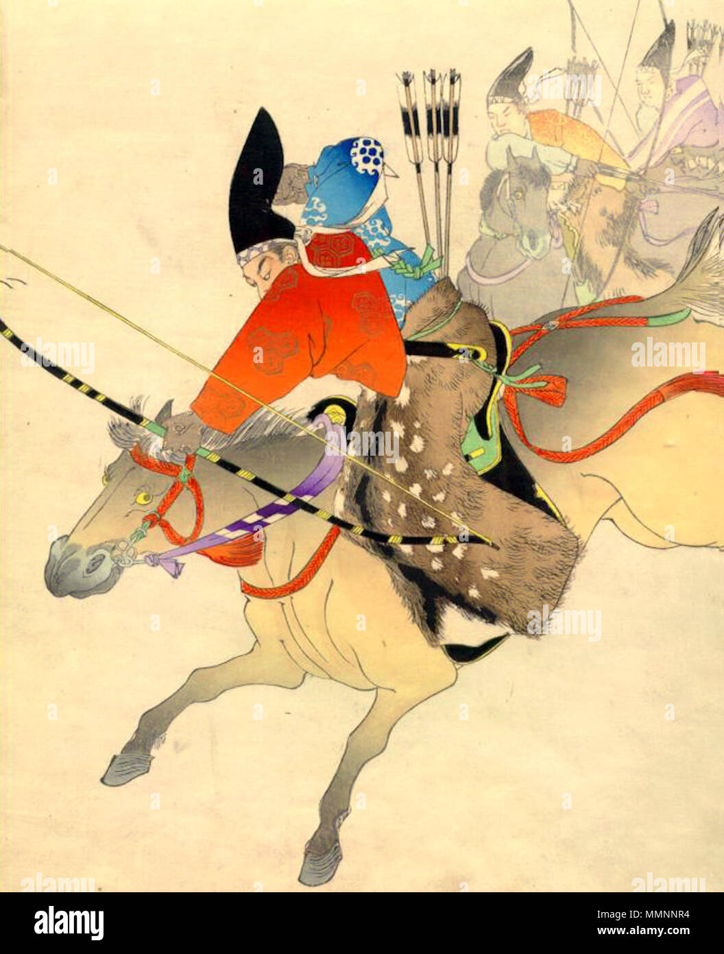 . The Mounted Archery Chasing Dogs 'Inu ou mono'. From 'Chiyoda no ...