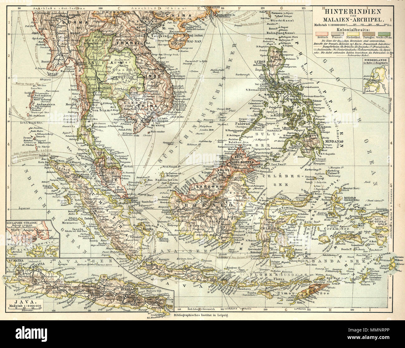 Malay map 1905 hi-res stock photography and images - Alamy