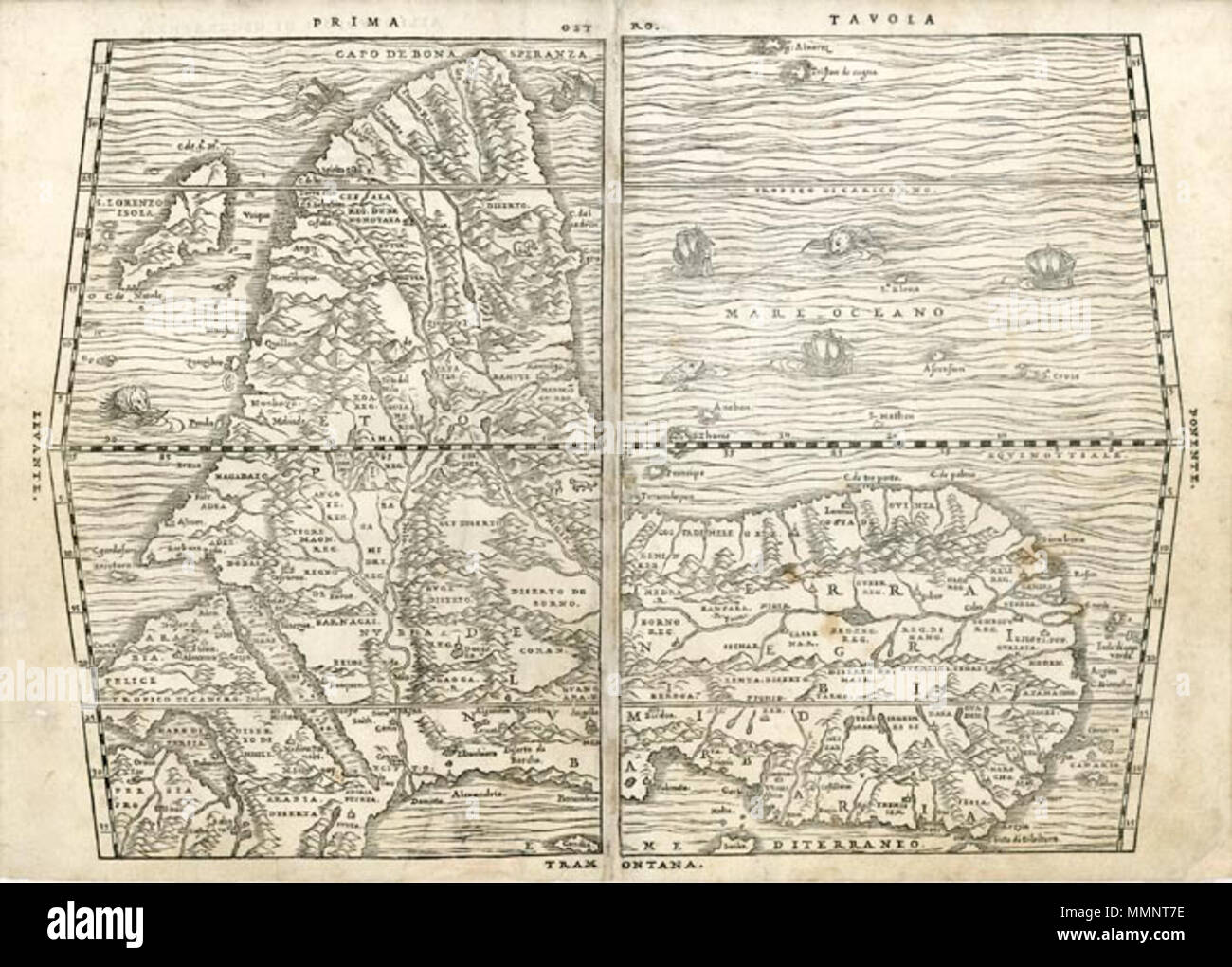 1554 ramusio gastaldi map hi-res stock photography and images - Alamy