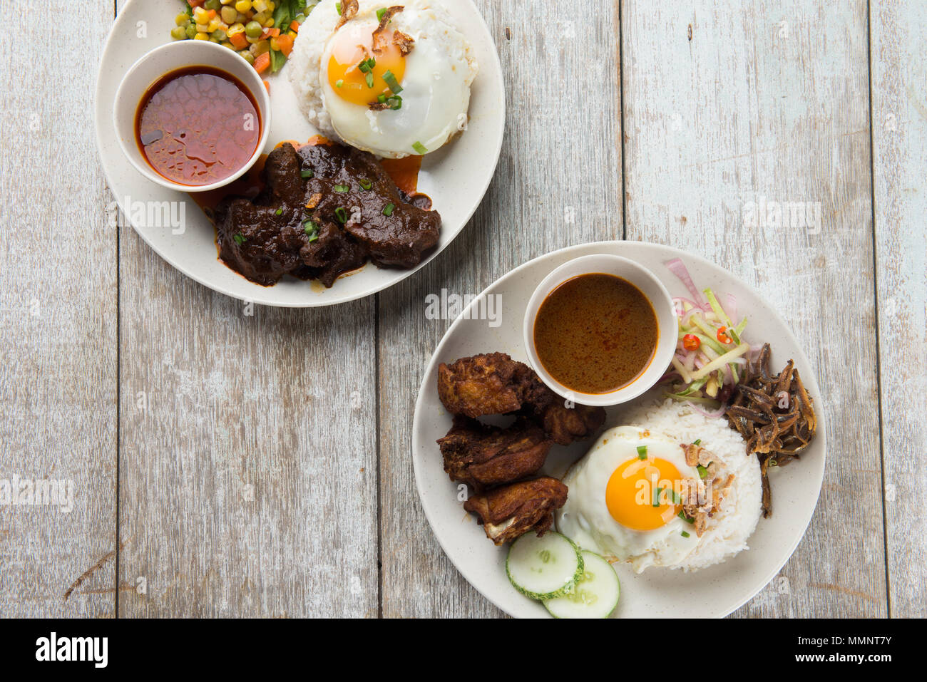 malaysian rice with dish top view Stock Photo - Alamy