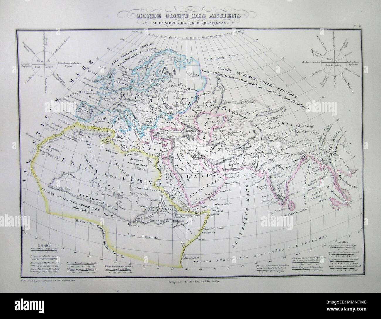 . English: This beautiful 1837 hand colored map depicts the world as it ...