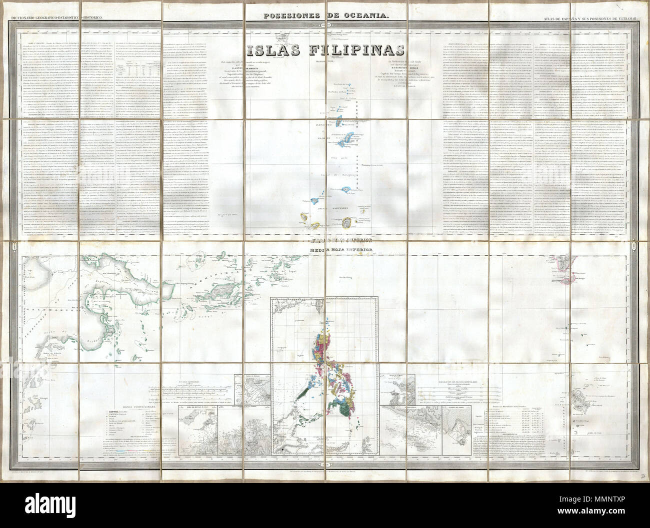 . English: This magnificent 1852 hand colored case map of the ...
