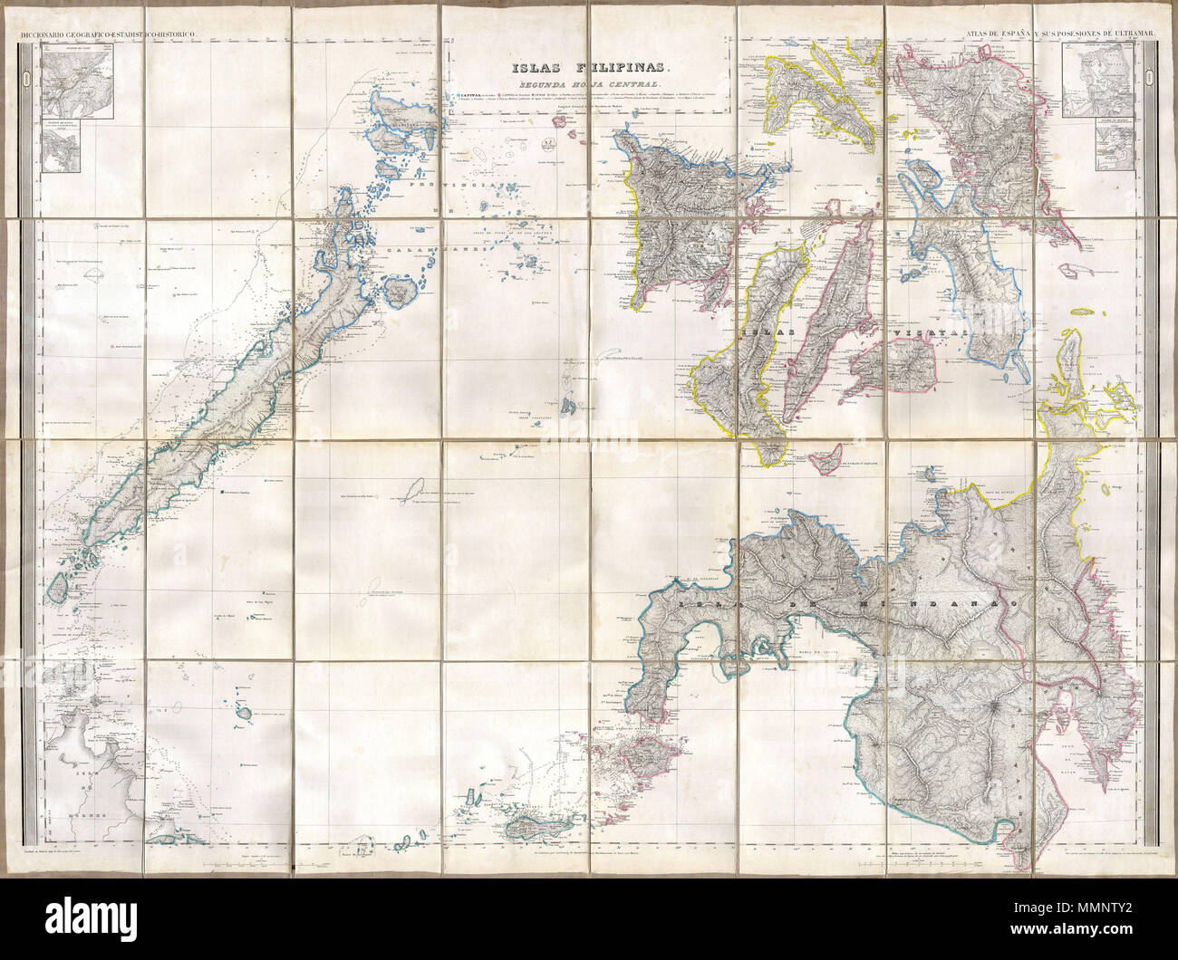 . English: This magnificent 1852 hand colored case map of the ...