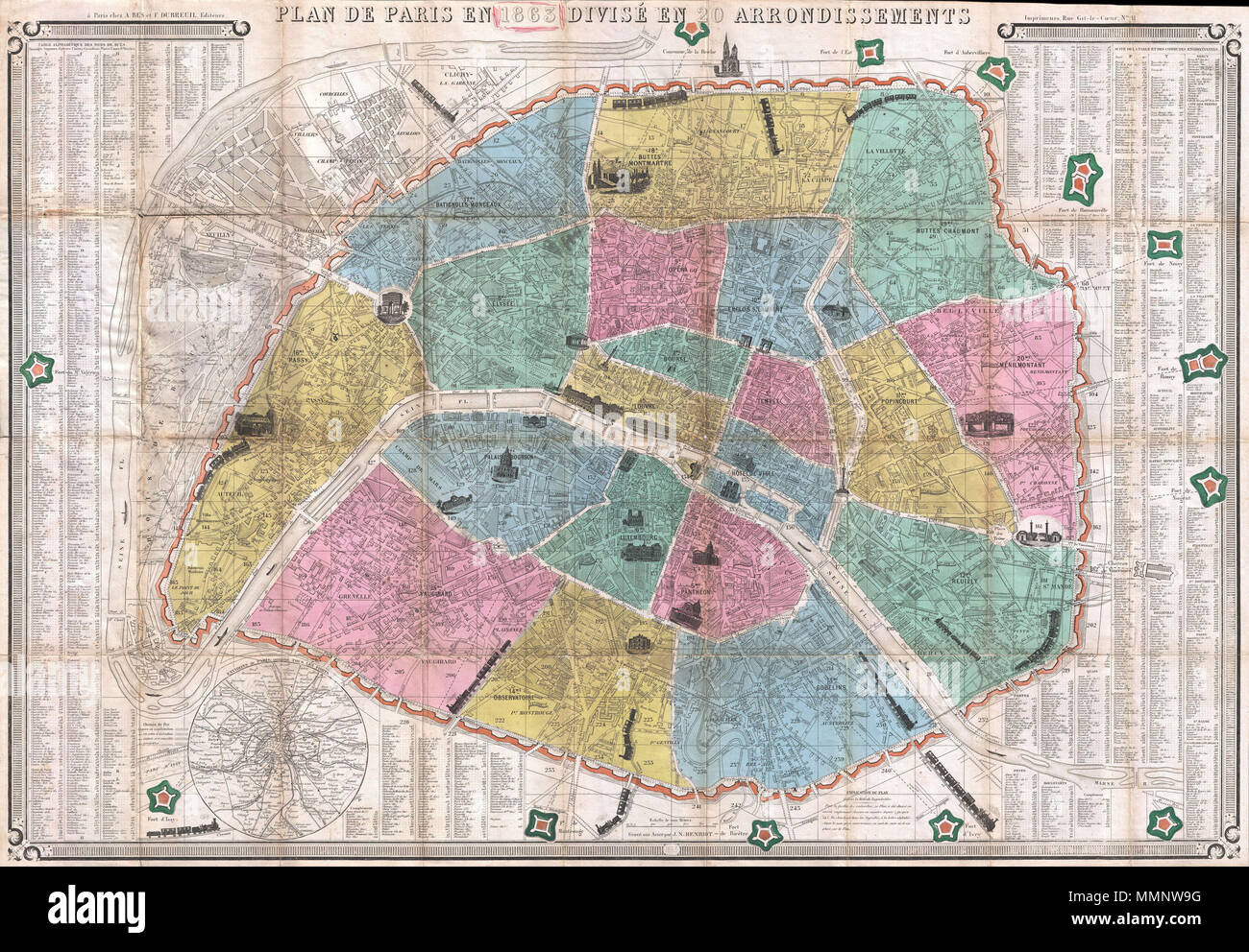 . English: This is an extremely attractive 1863 tourist pocket map of ...