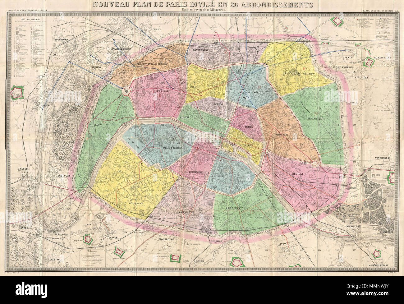 1878 logerot map of paris hi-res stock photography and images - Alamy