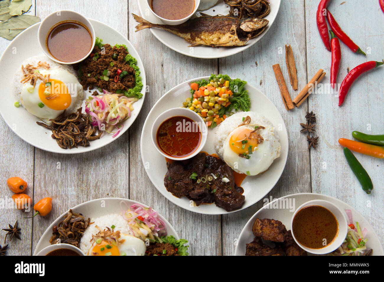 Various dishes of meat curry hi-res stock photography and images - Alamy