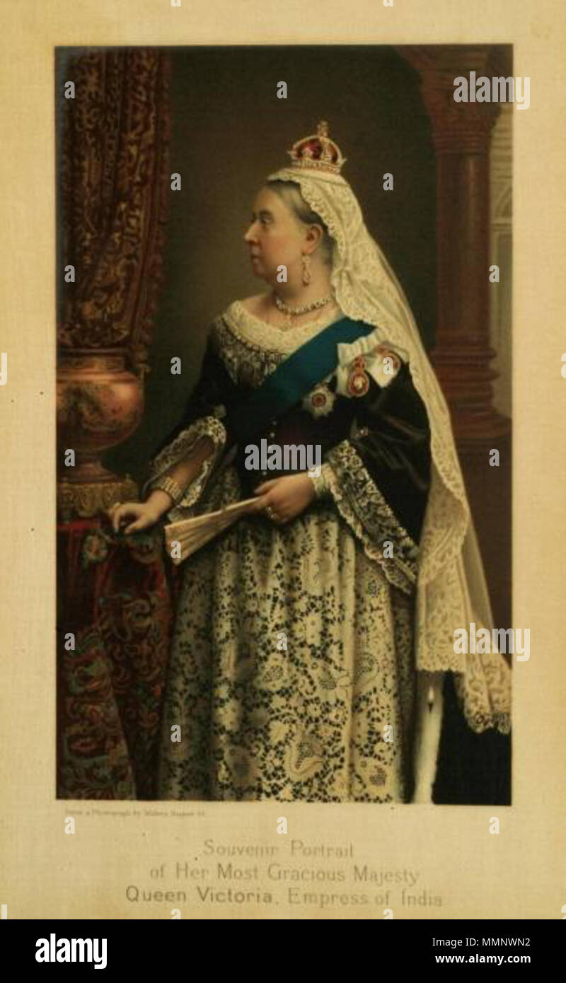 . English: Souvenir portrait of Queen Victoria as Empress of India ...