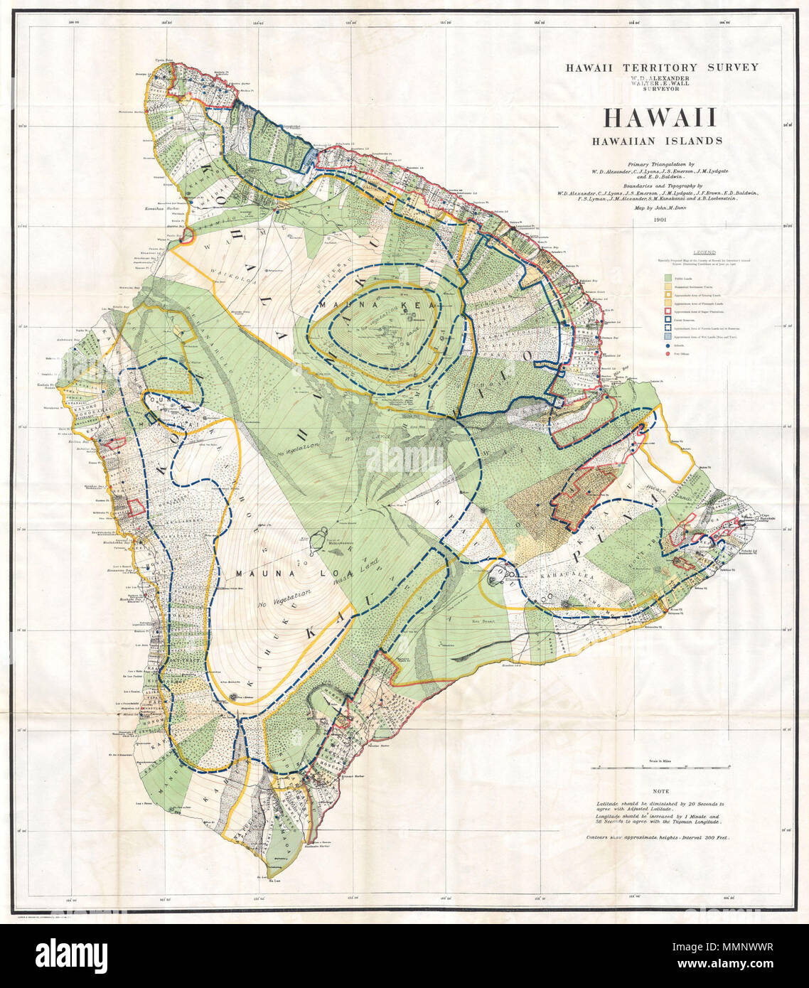. English: This rare and extraordinary 1901 map of the island of Hawaii ...