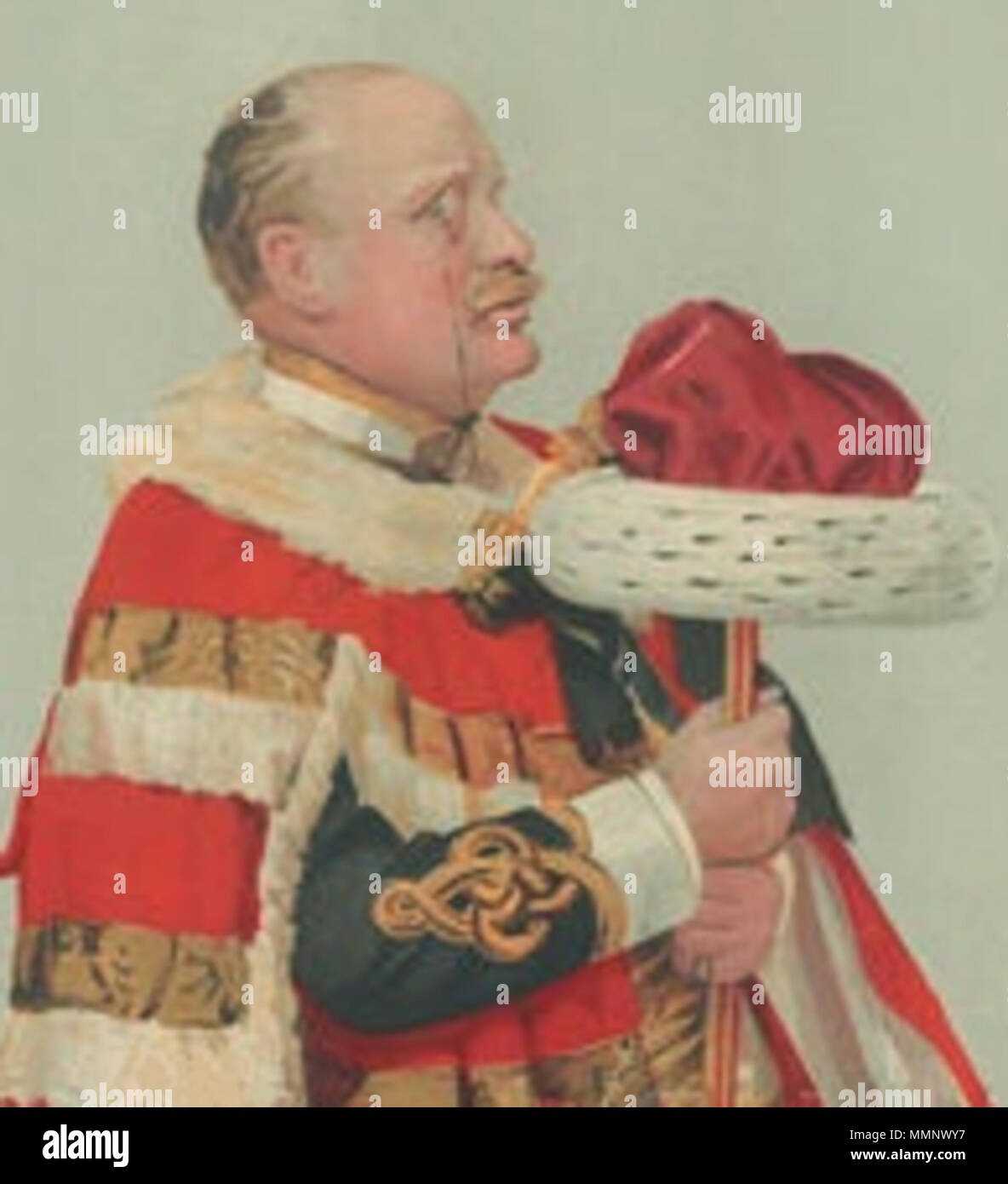 . English: Detail of 'The Premier Marquess', lithograph printed in ...