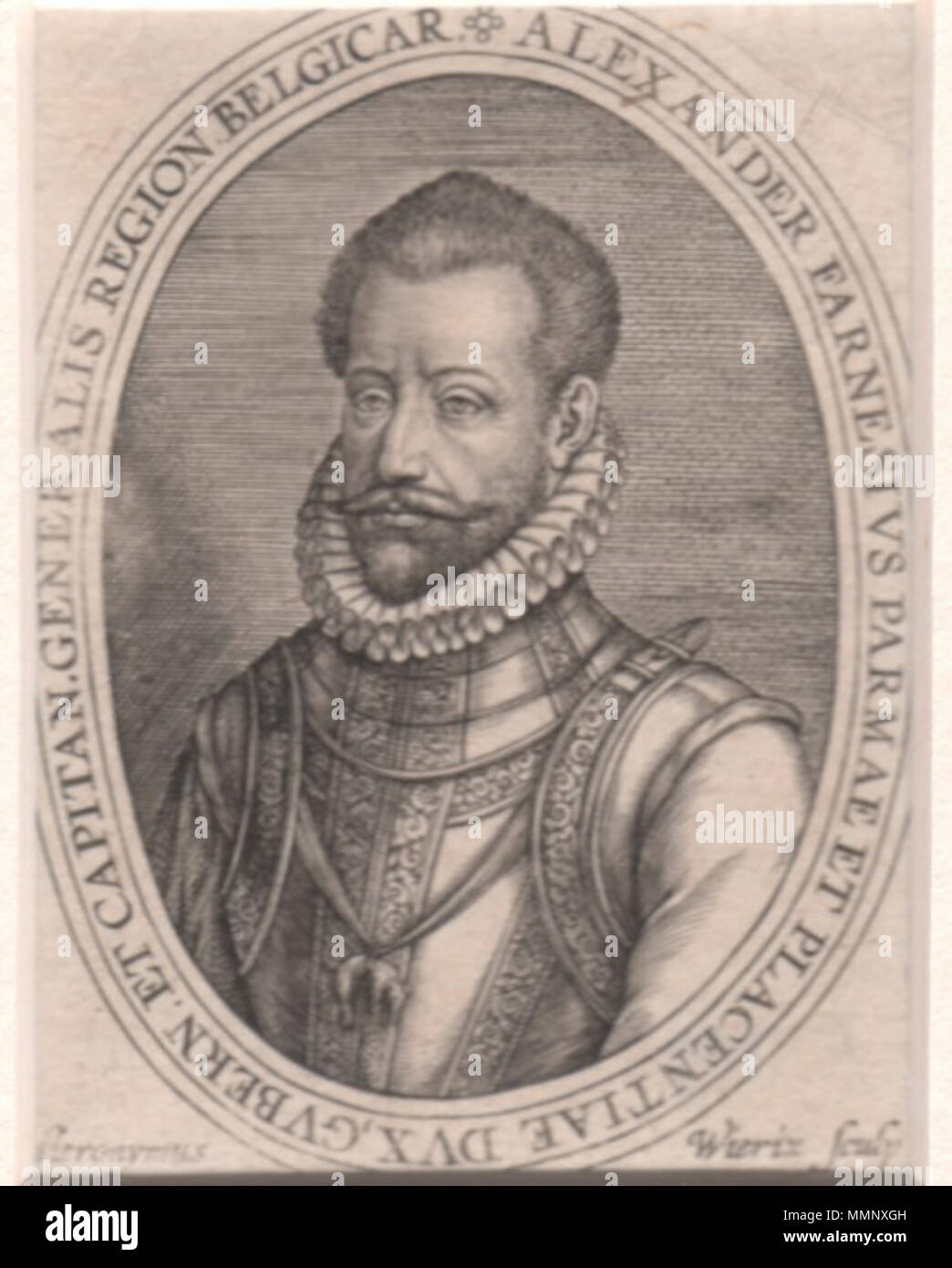 . English: An Engraving of Alessandro Farnese, Duke of Parma . Unknown ...