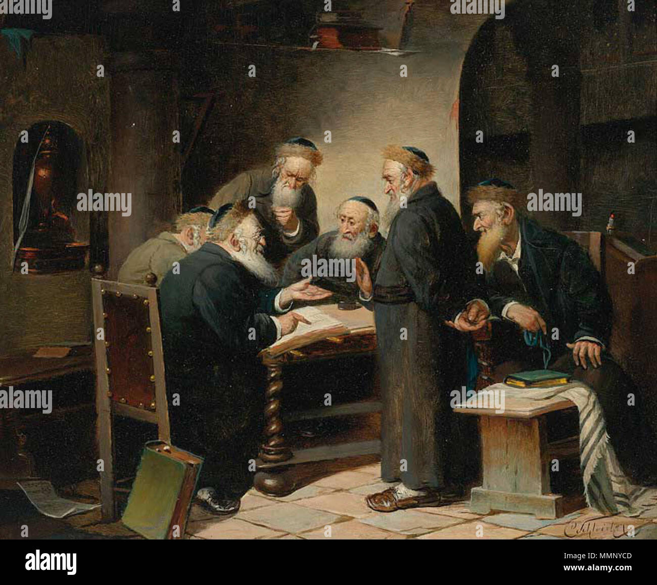 Rabbies debating the talmud hi-res stock photography and images - Alamy