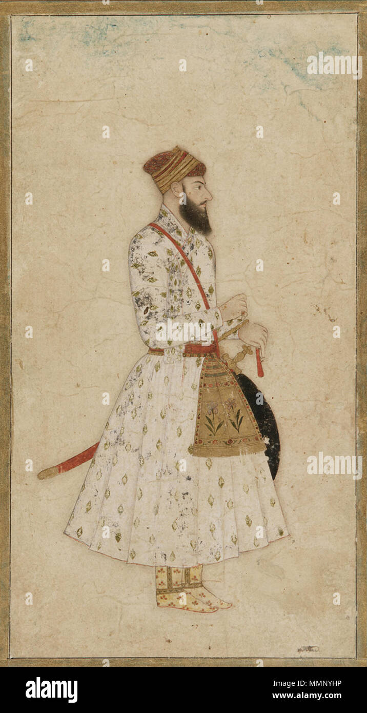 English: A Nawab of Mughal dynasty, India, 17th-18th century. Color and ...