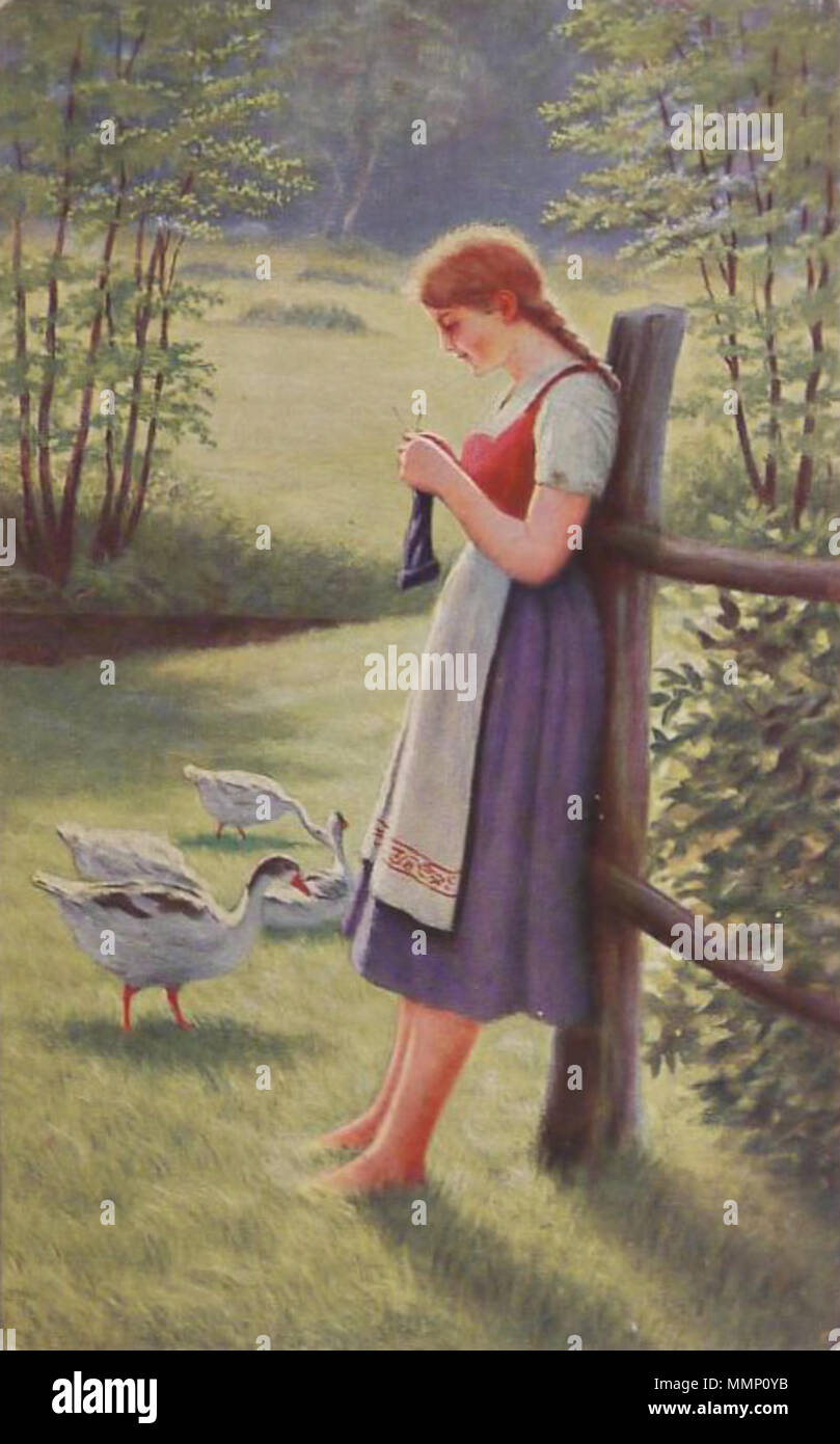 27 Adolf Hering Gänseliesel AK Stock Photo - Alamy