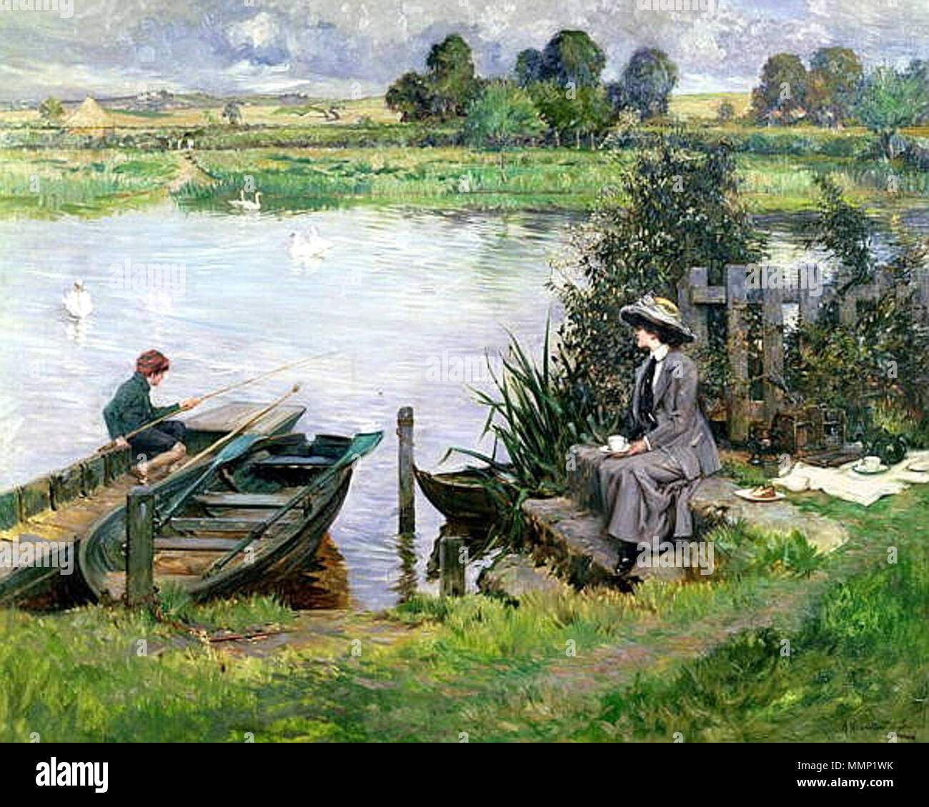 . The Thames At Benson . 1912. Albert Chevallier Tayler (1862–1925 ...