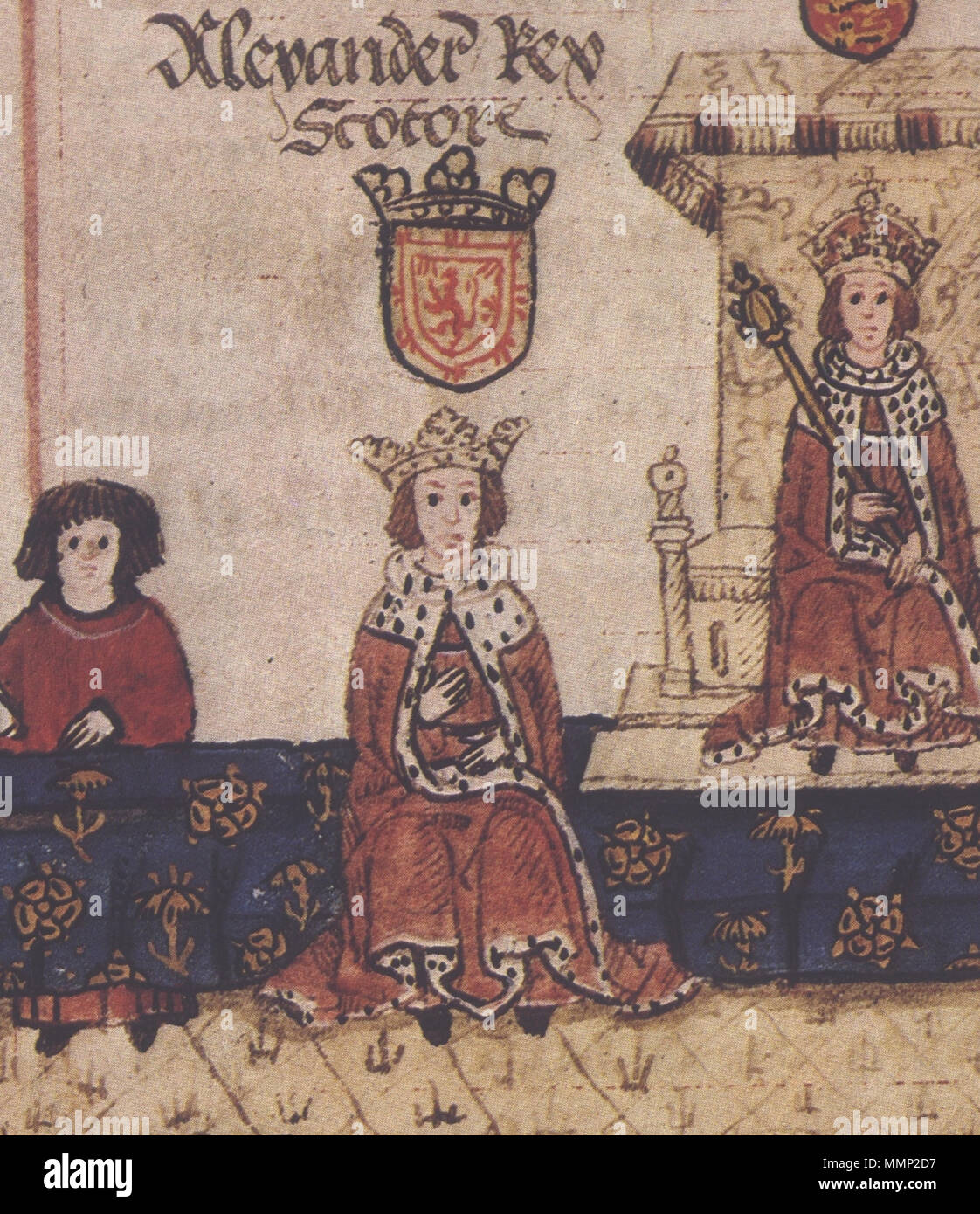 . English: Alexander III at an English parliament summoned by Edward I ...