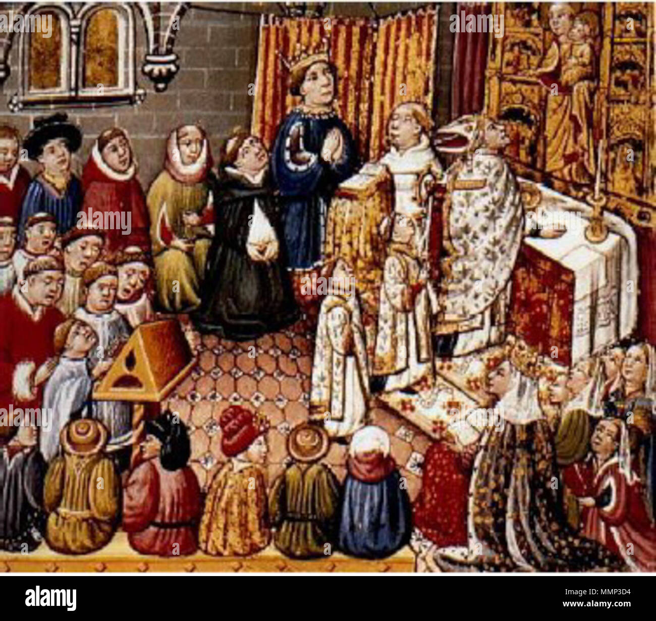 . English: Maria of Castile and her husband Alphonse V of Aragon . 15th ...