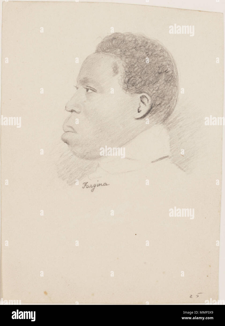 . Sketch of an Amistad prisoner, drawn as they awaited trial in New ...
