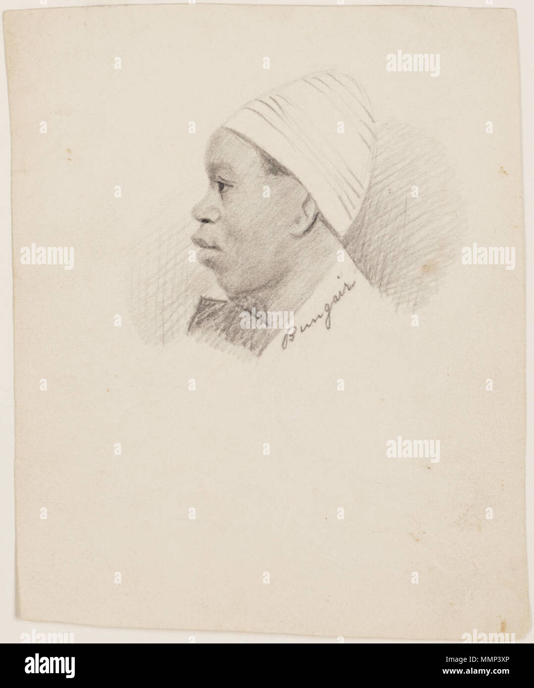 . Sketch of an Amistad prisoner, drawn as they awaited trial in New ...