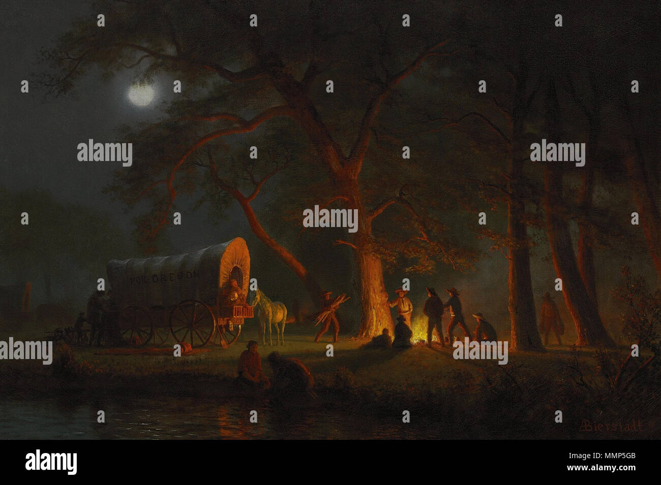 English: Oregon Trail . 1863. Albert Bierstadt - Oregon Trail Stock ...