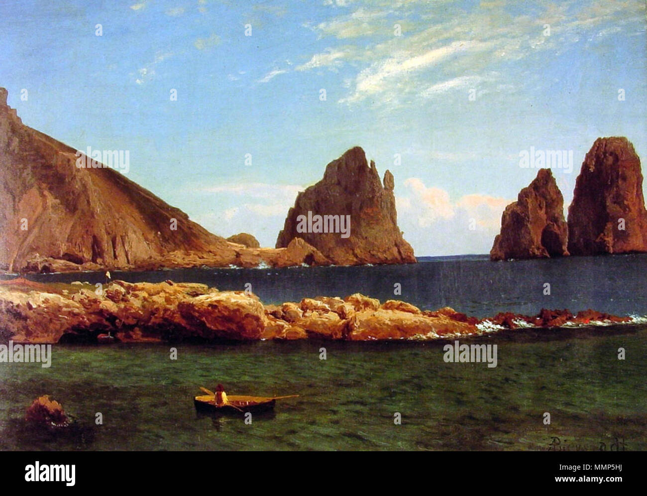 English: Capri . circa 1857. Albert Bierstadt Capri Stock Photo - Alamy