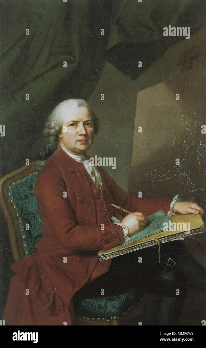 Self-portrait. 1780. Handmann, self portrait 1781 Stock Photo - Alamy