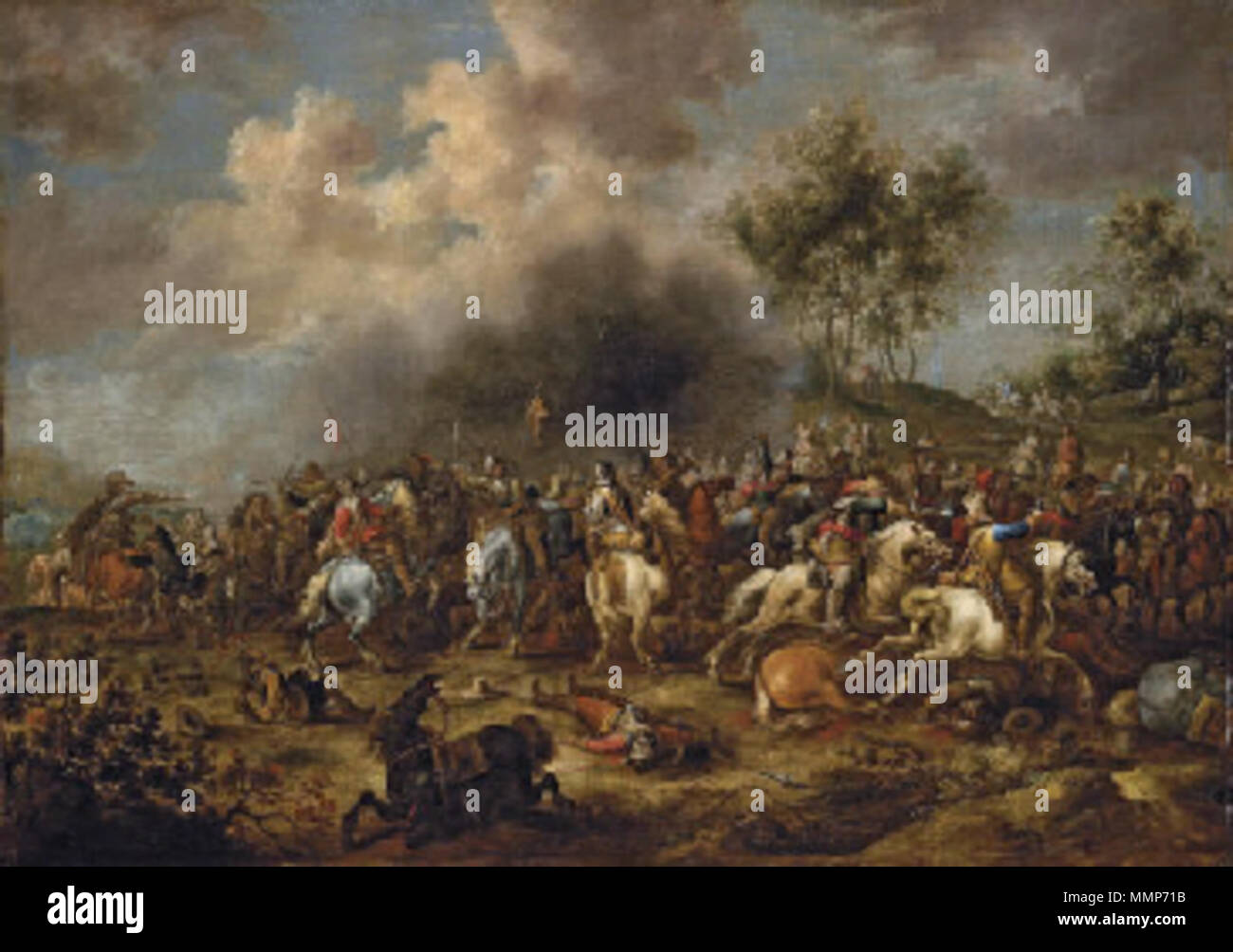 English: Cavalry battle . 17th century. Alexander Casteels - Cavalry ...
