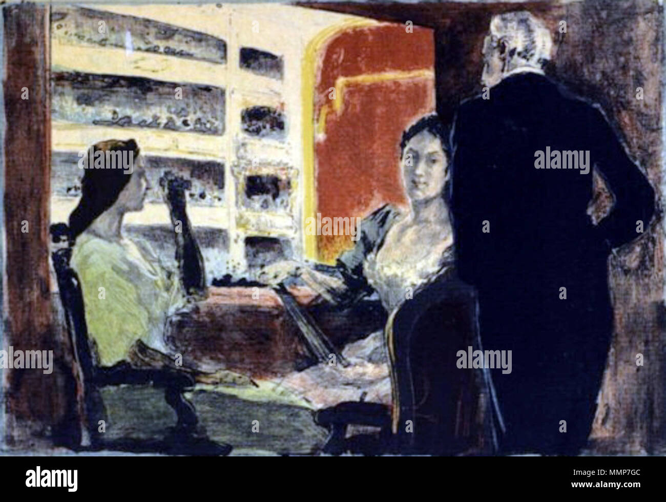 . Pendant l'entracte (During the interval) by French painter Alexandre ...