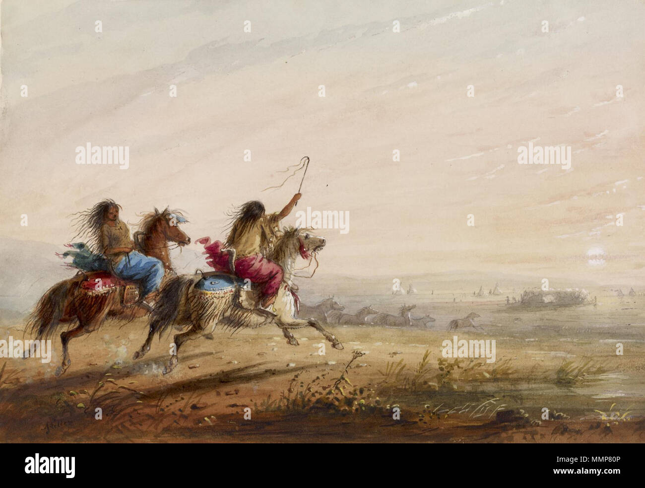 37.1940.96 Alfred Jacob Miller (American, 1810-1874). 'Indian Girls ...