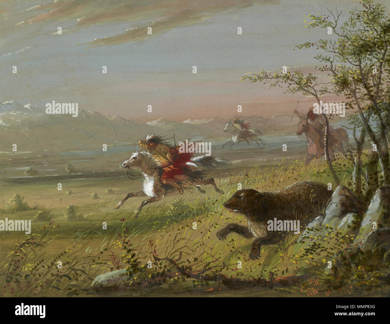 37.1940.125 Alfred Jacob Miller (American, 1810-1874). 'The Grizzly ...