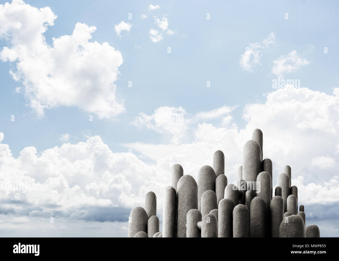 Image of high and huge stone columns located outdoors with beautiful ...