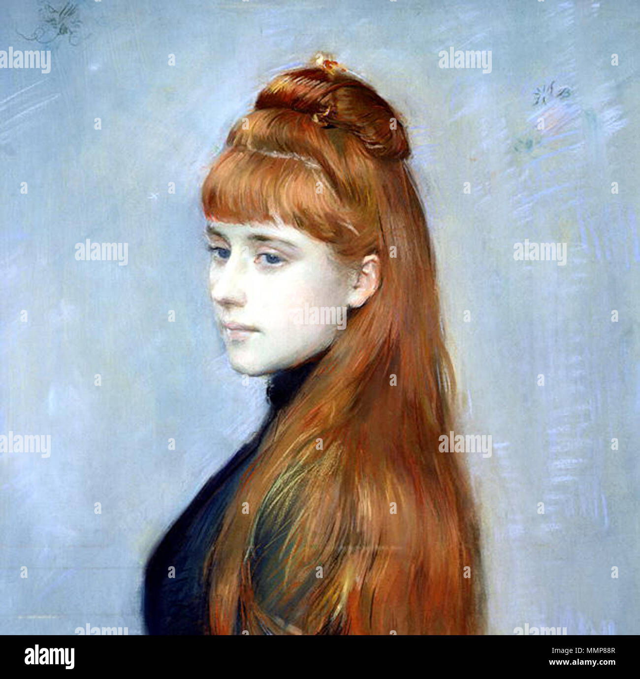 . Portrait of Alice Guérin, poet . 1900. Alice Guerin, by Helleu Stock ...