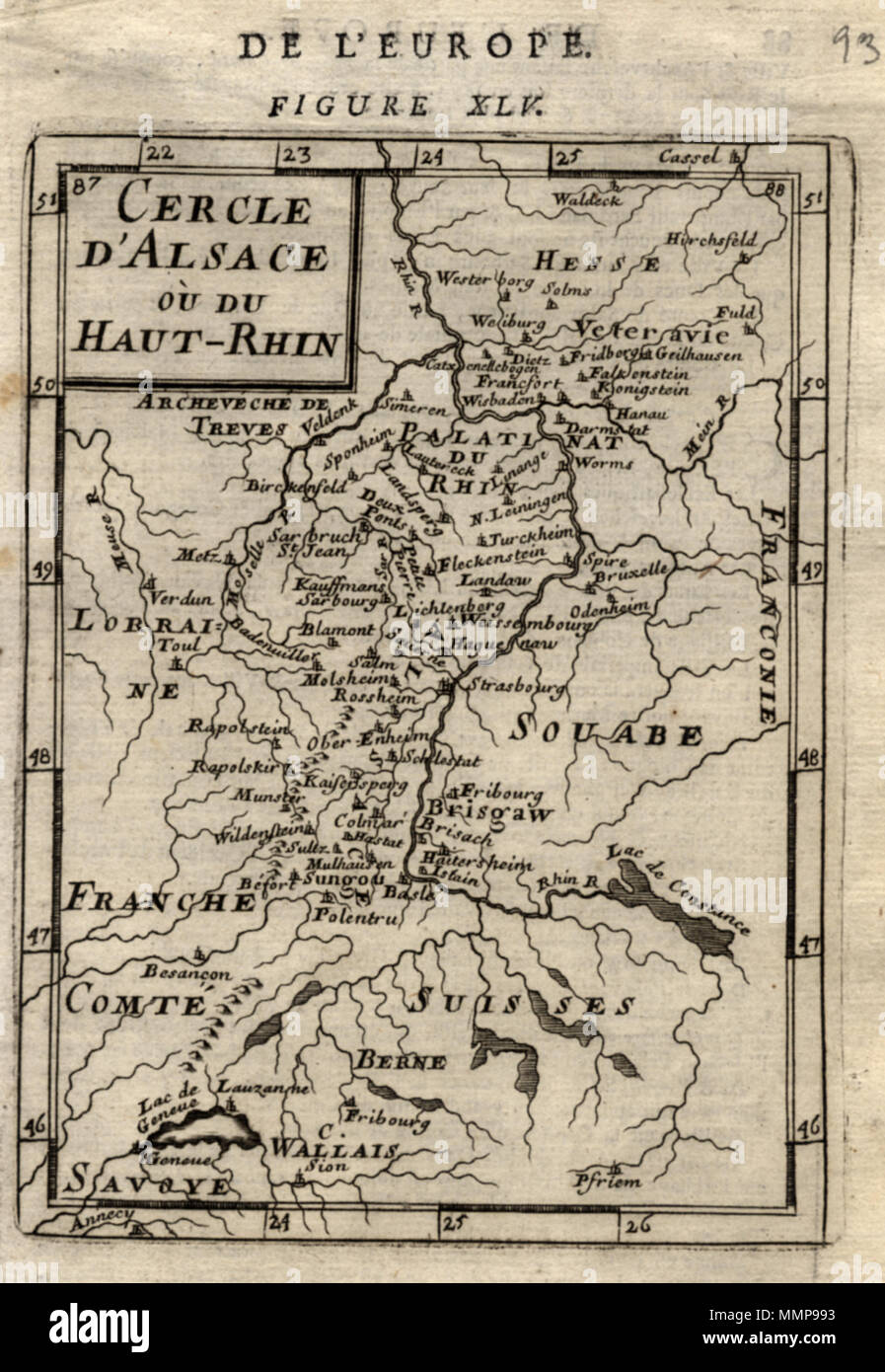 . English: Map of Alsace, from Alain Manesson Mallet, Description de L ...