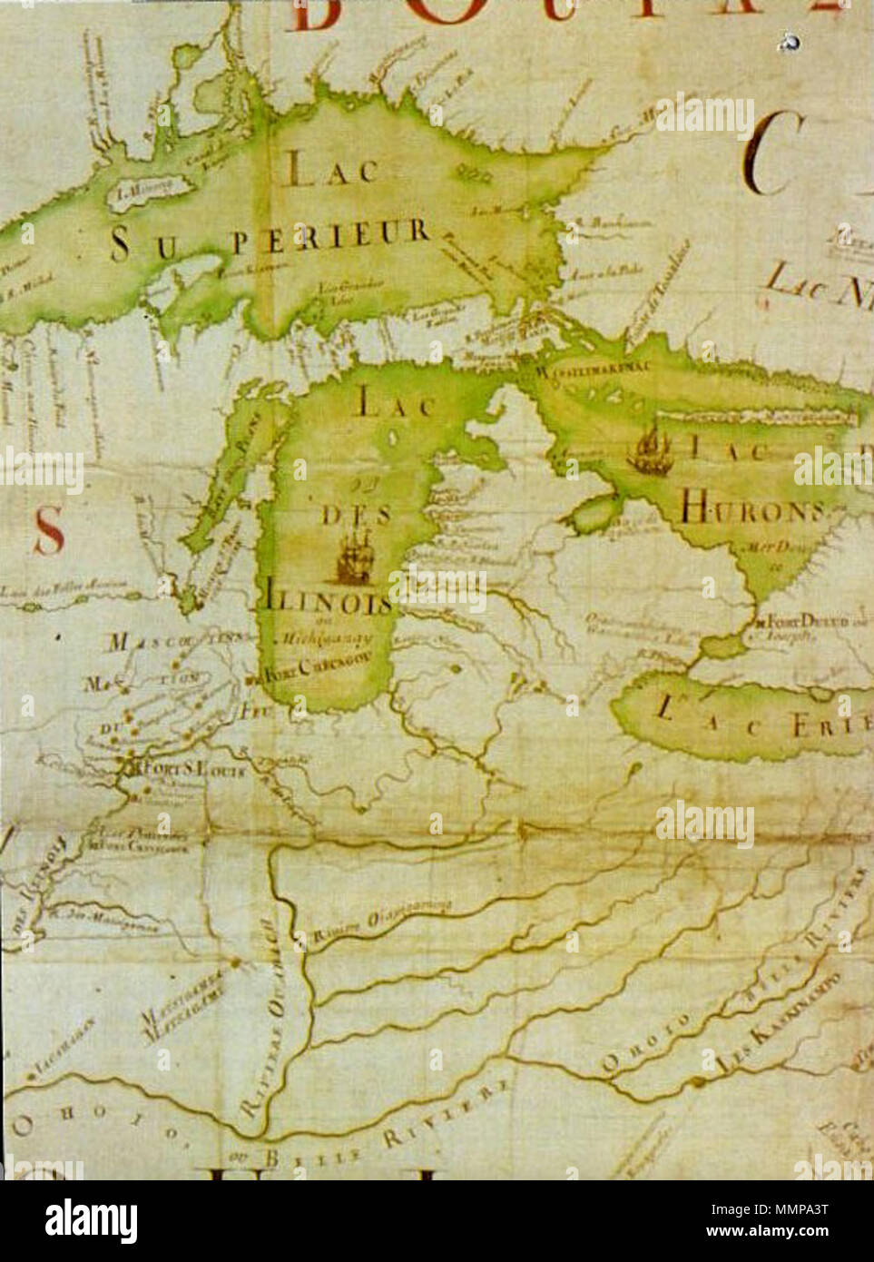 Map of the great lakes 1688 hi-res stock photography and images - Alamy