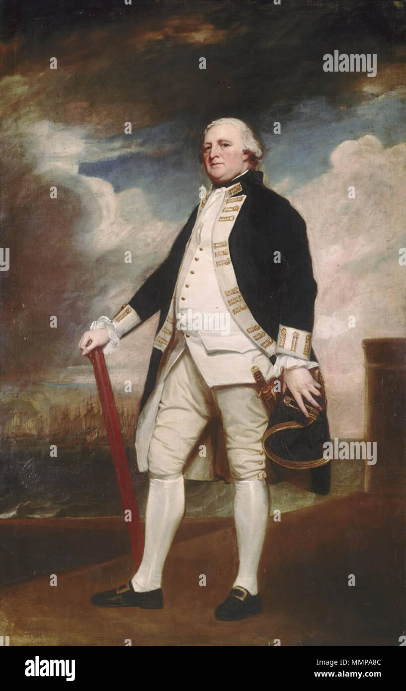 . English: Portrait of Vice-Admiral George Darby, depicting the Relief ...