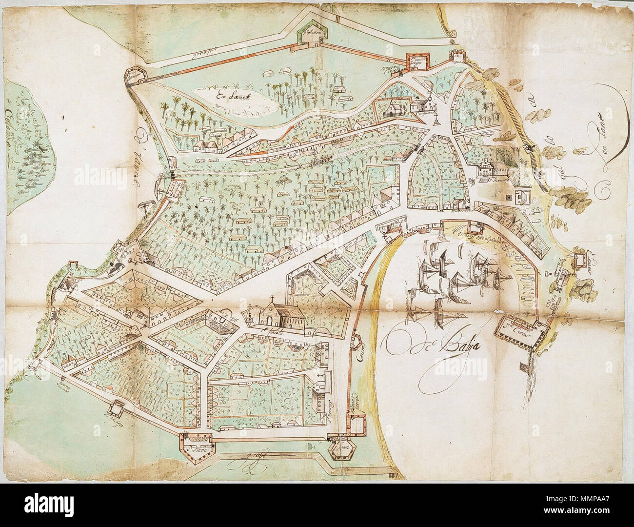 . Nederlands: Titel catalogus Leupe (NA): Kaart van de Baai, Stad en ...
