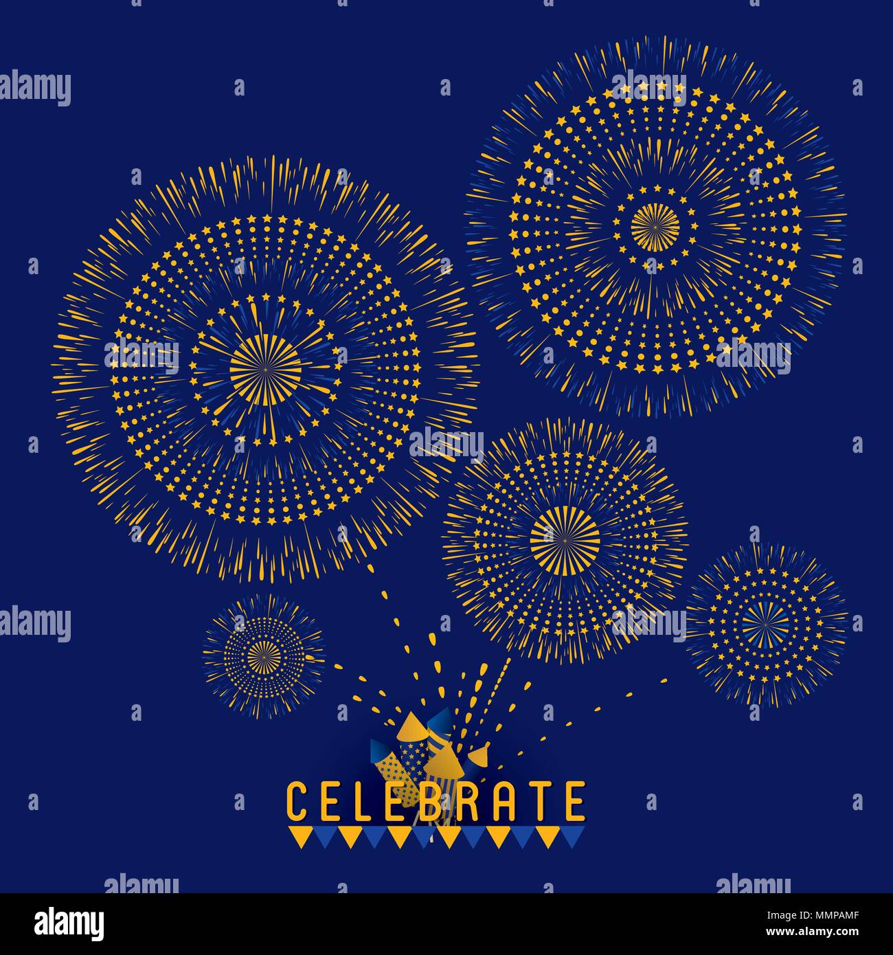 Vector illustration of Colorful fireworks. Celebrate theme Stock Vector ...