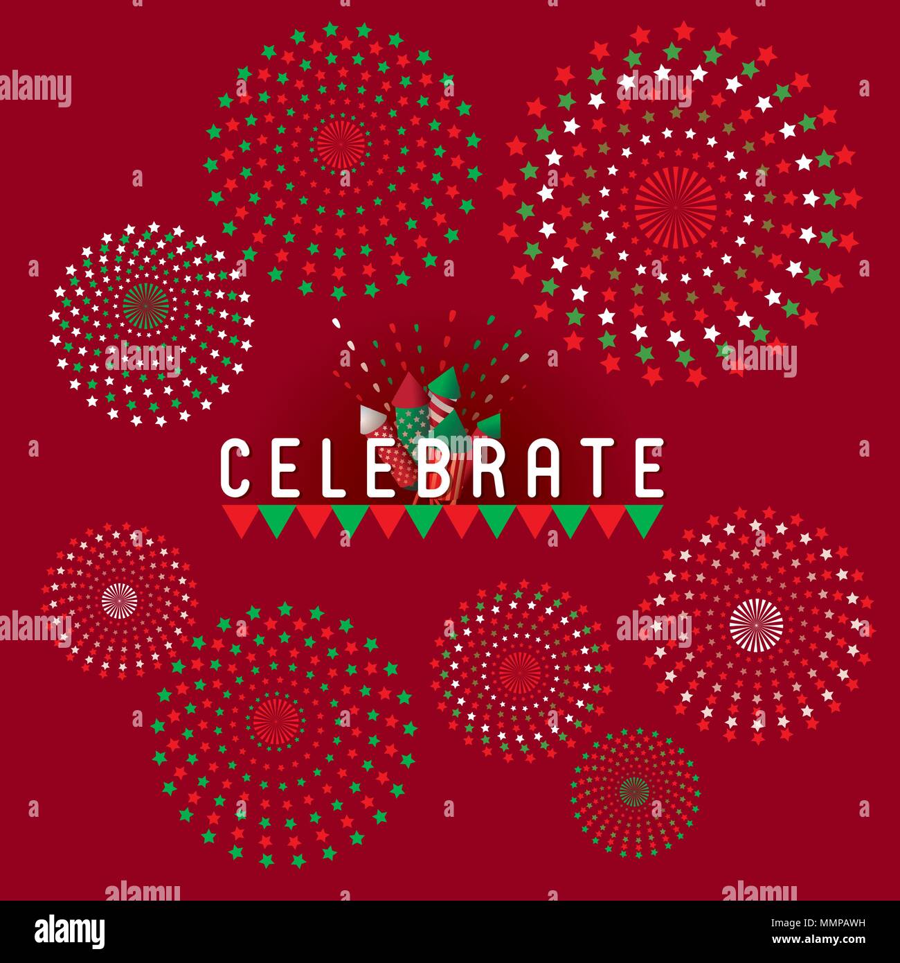 Vector illustration of Colorful fireworks. Celebrate theme Stock Vector ...