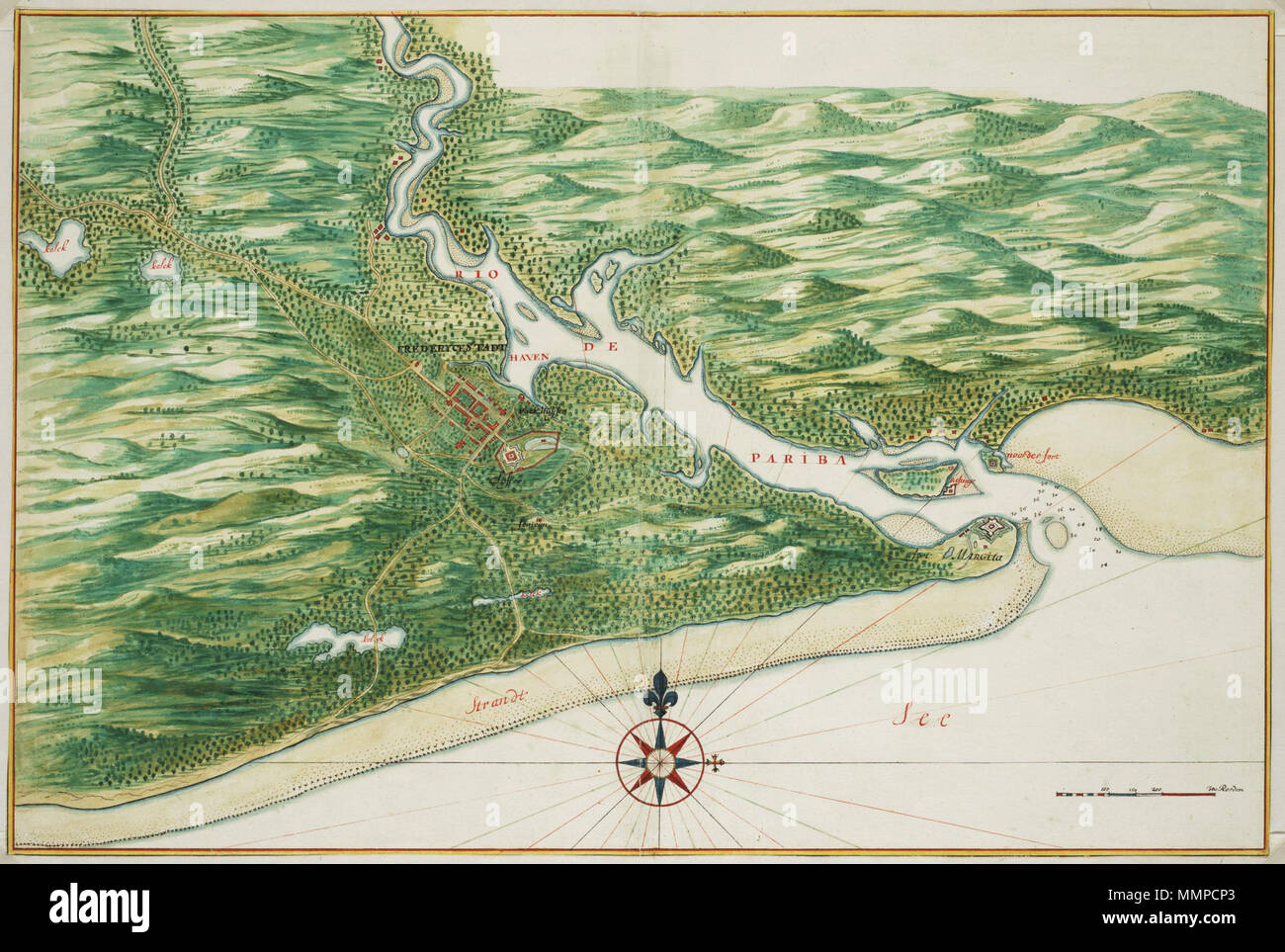 . Nederlands: Titel catalogus Leupe (NA): Kaart van de monding der Rio ...