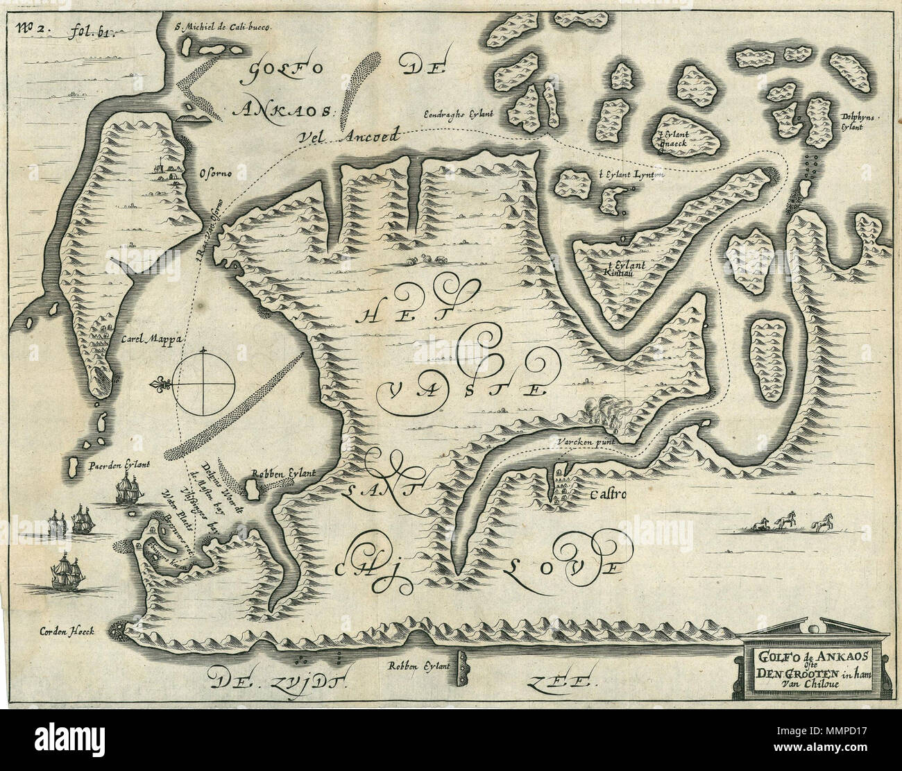 . Nederlands: Kaart van de golf van Ankaos. Golfo de Ankaos ofte Den ...