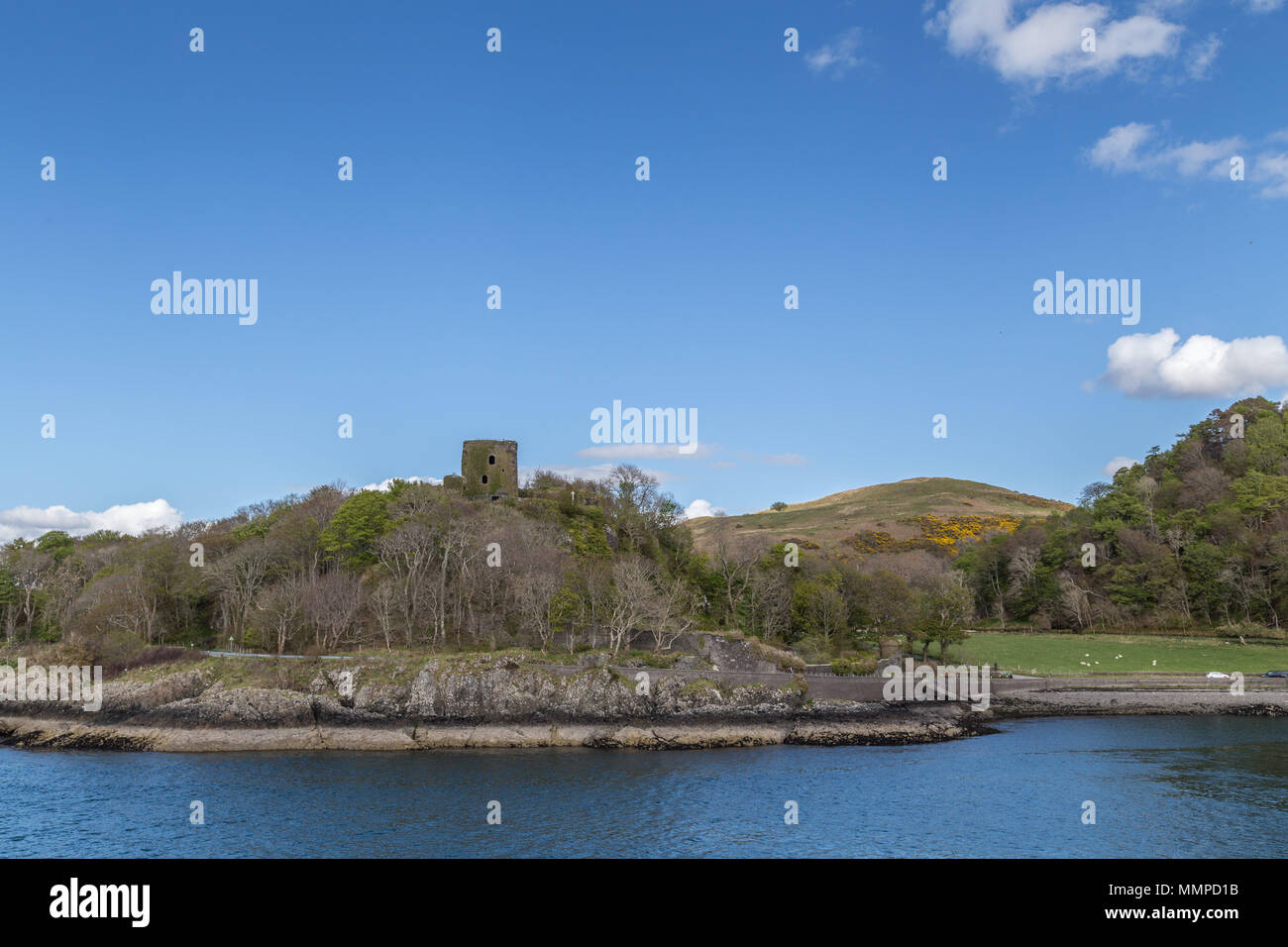 Dunollie Castle, a small ruined castle located on a hill north of the ...
