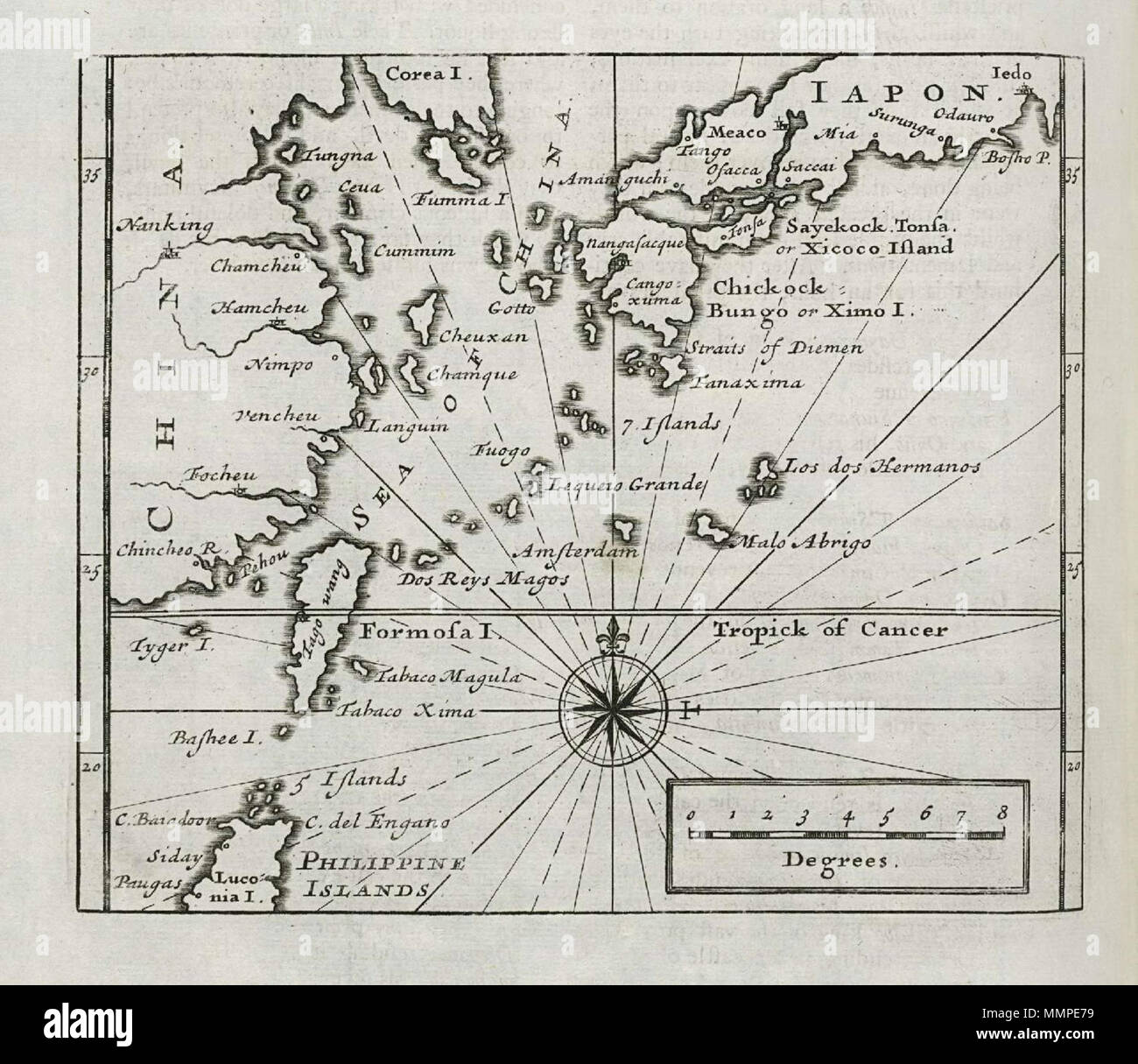 . Nederlands: Kaart van een deel van Japan, China en Formosa. English ...