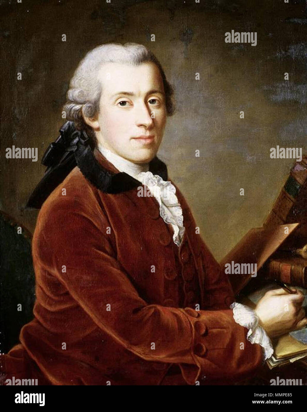 Portrait of Adrian Zingg. 1767. Handmann, Adrian Zingg Stock Photo - Alamy