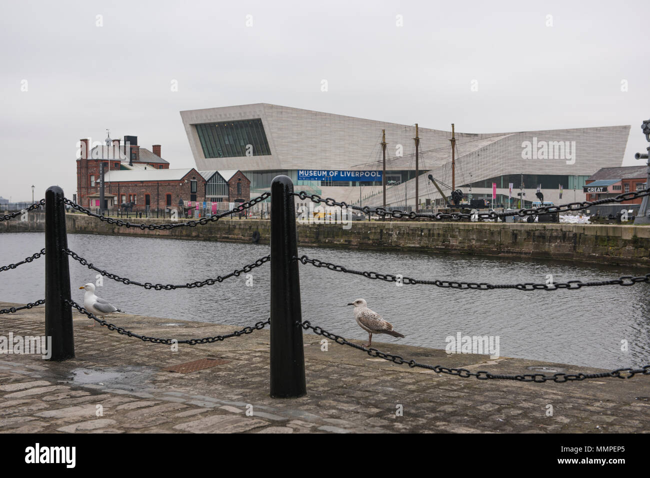 The Museum of Liverpool, exterior from the Albert Dock featuring two ...