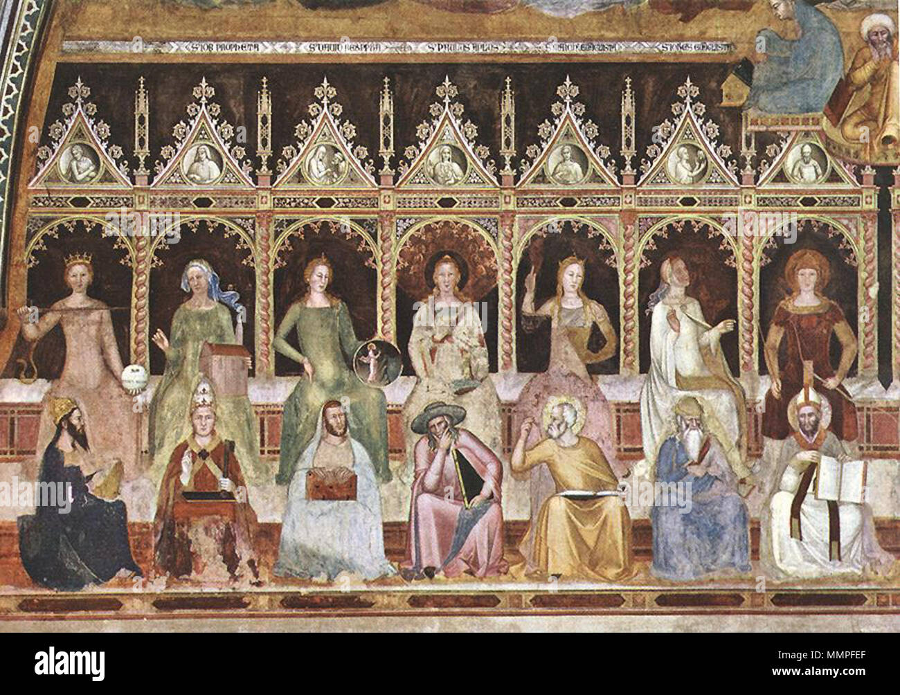 English: Triumph of St Thomas and Allegory of the Sciences (detail ...
