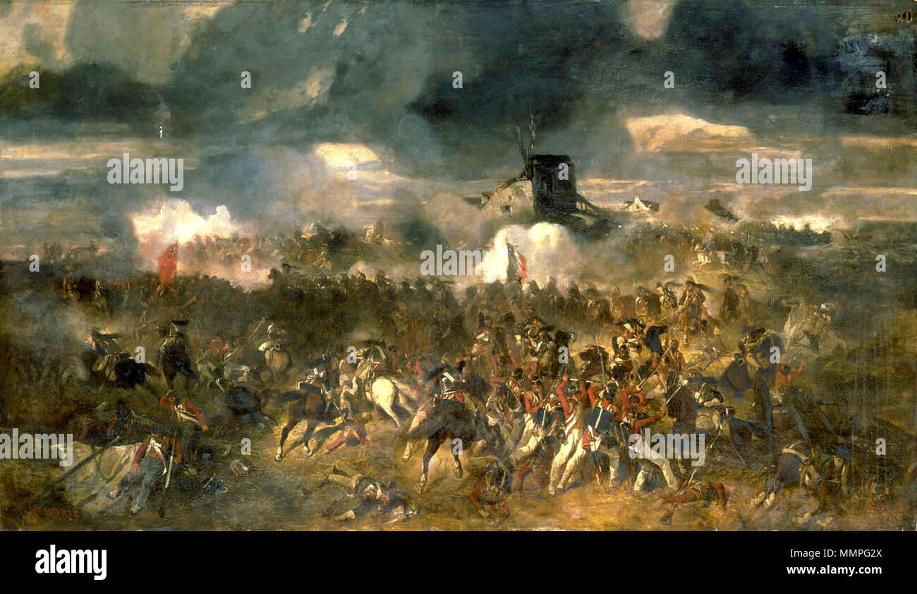 . English: Oil painting 'Battle of Waterloo. 18th of June 1815' Eesti ...