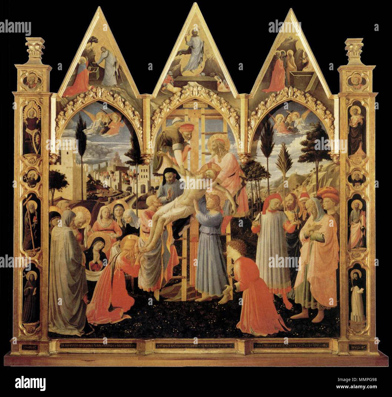 English: Deposition from the Cross (Pala di Santa Trinità) . between 1437 and 1440. Angelico ...