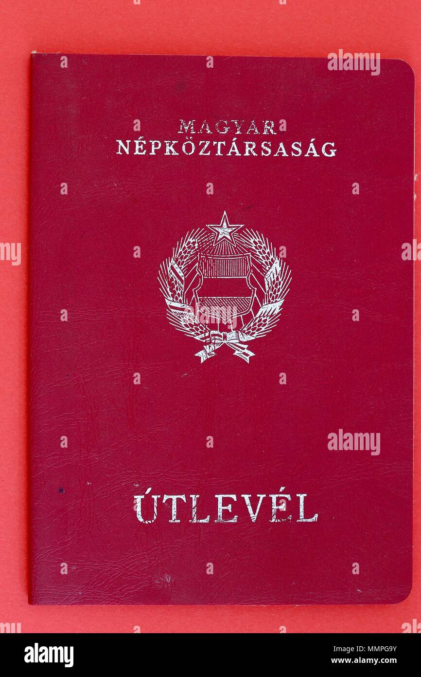1970s red Hungarian passport / utlevel issued to a male citizen Jozsef ...