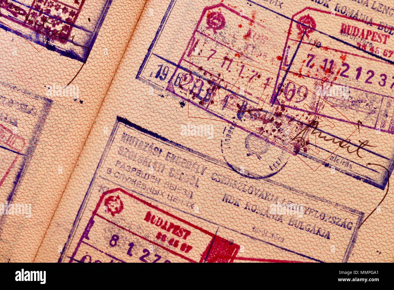 1970s red Hungarian passport / utlevel issued to a male citizen Jozsef ...