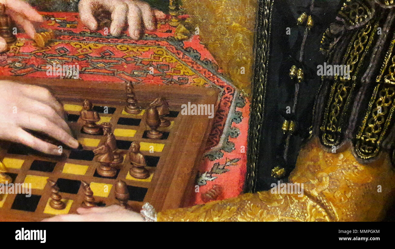 The Chess Game (Portrait of the artist's sisters playing chess) (detail ...